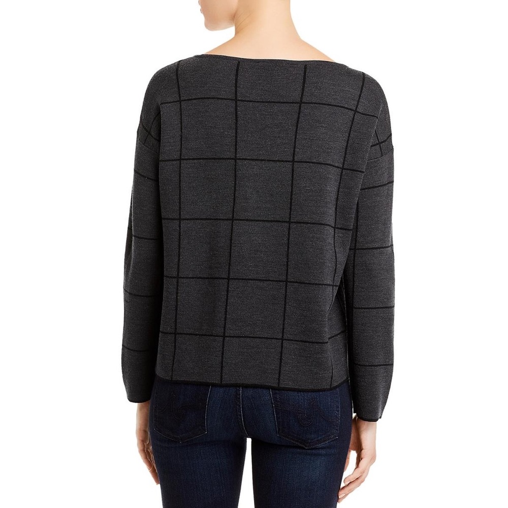 Eileen Fisher Windowpane Boxy Sweater - Gem